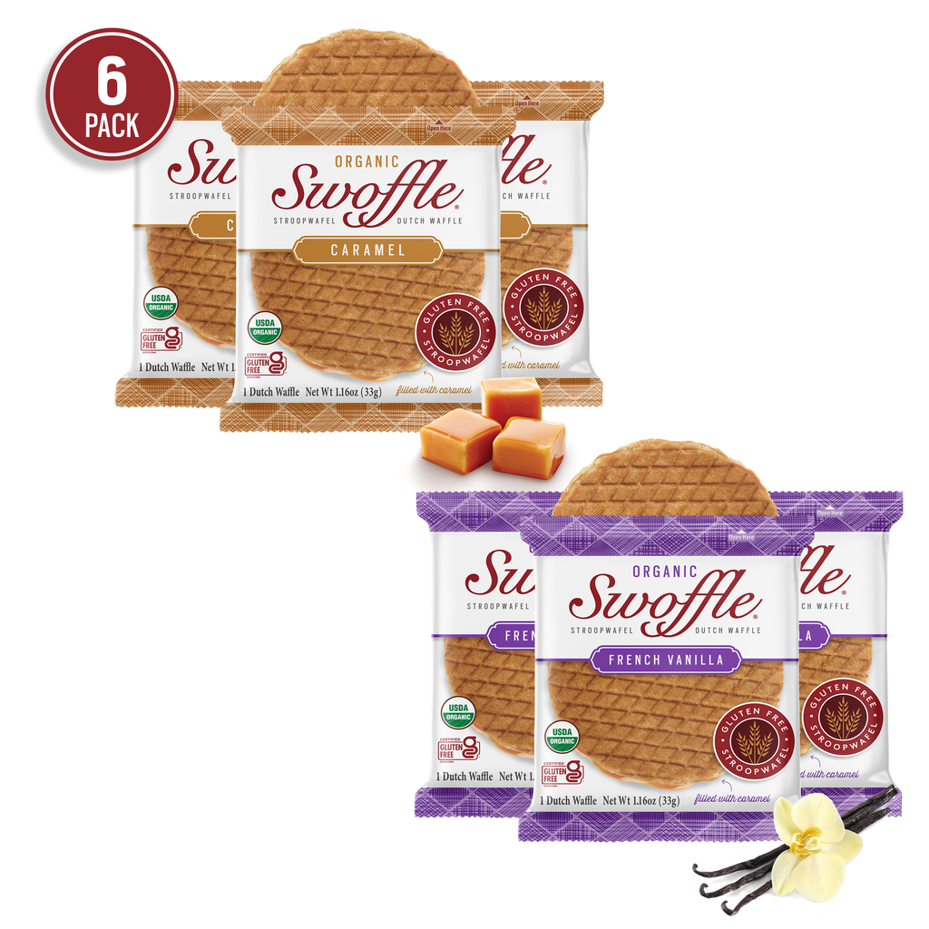 Organic Original Caramel Swoffle + Organic French Vanilla Swoffle Asso