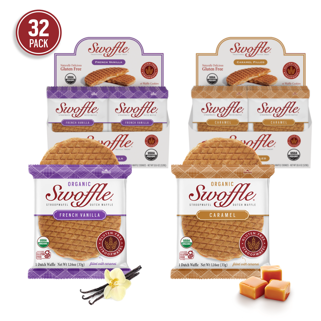 Organic Original Caramel Swoffle + Organic French Vanilla Swoffle Asso