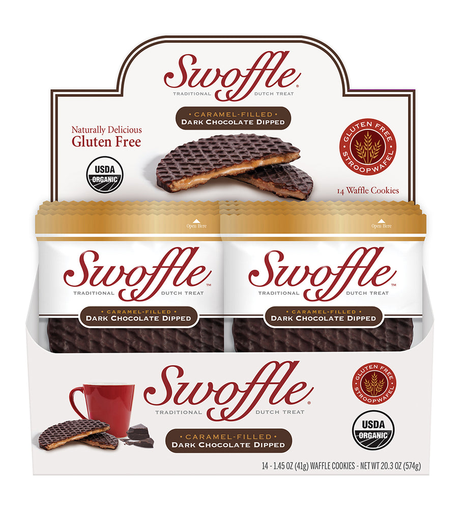 Organic Dark Chocolate Dipped Swoffle | 14 Pack